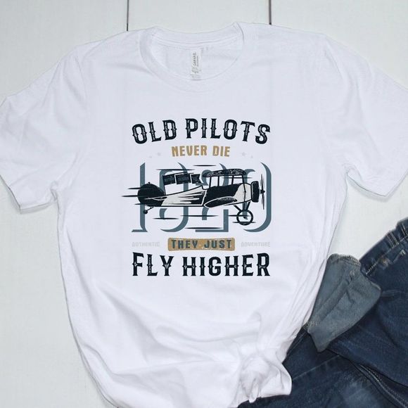 Bella Canvas | Tops | Oldpilots Never Die White Tee Shirt | Poshmark